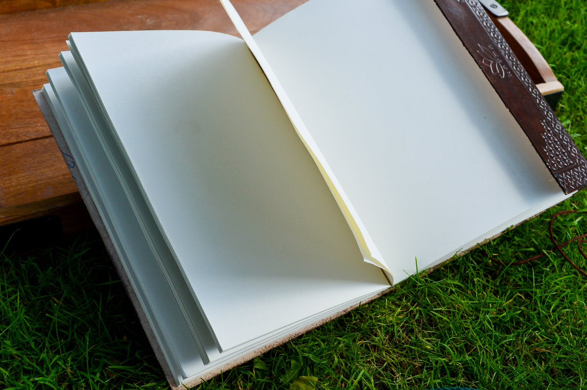 Large Stone Inlaid Leather Journal – Indian Summer